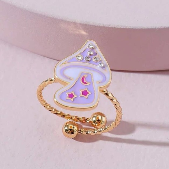 Jewelry | Mushroom Ring Enamel Purple Lavender Cottagecore Fairycore ...